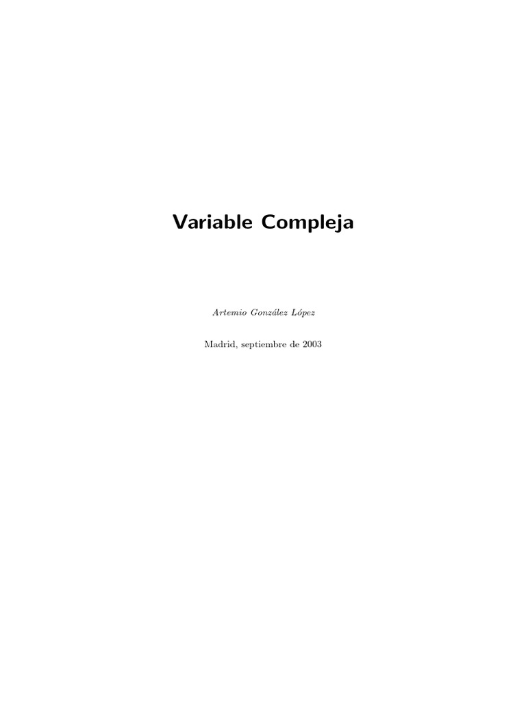 Variable Compleja - Gonzalez | PDF | Logaritmo | Integral