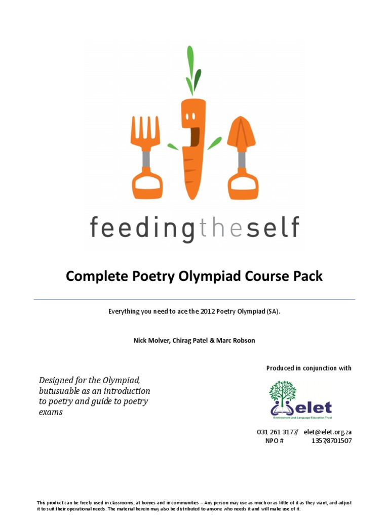 How To Read Poetry English Olympiad 2012 Teaching Guide | PDF | Poetry