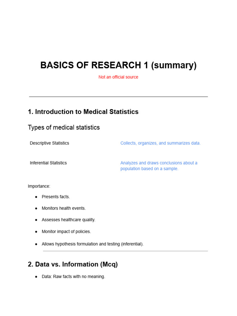 Basics of Research 1 | PDF