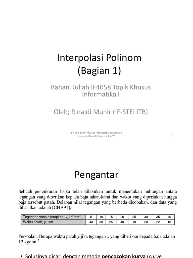 Interpolasi Polinom | PDF