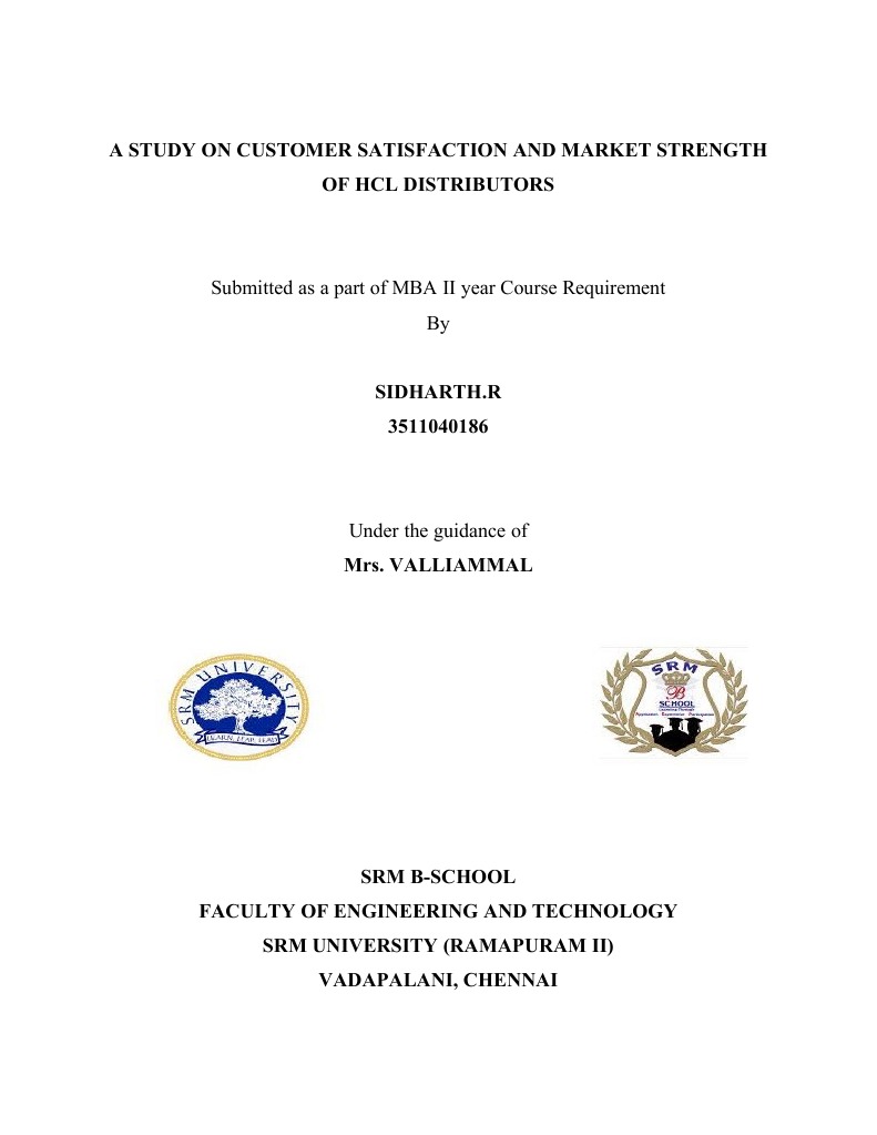 Project Front Pages | PDF | Distribution (Business) | Marketing