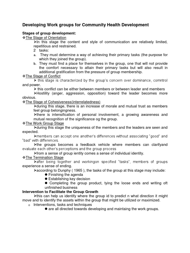 Stages of Group Development in Health | PDF | Behavioural Sciences ...