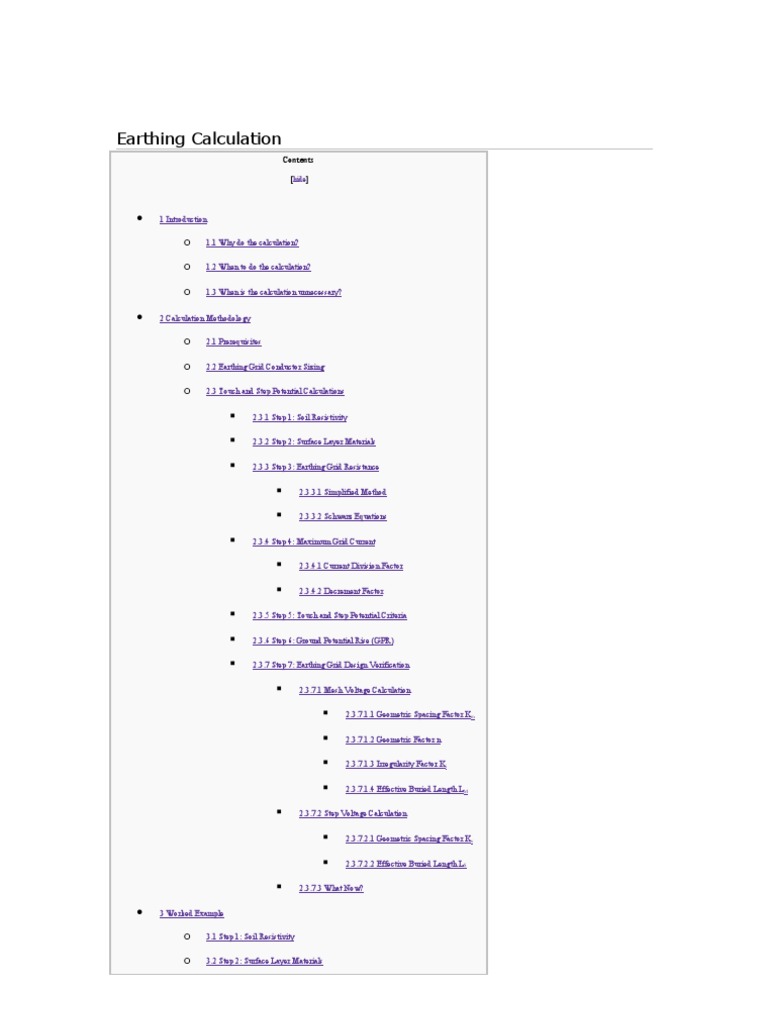 Earthing Calculation | PDF | Electrical Resistivity And Conductivity ...