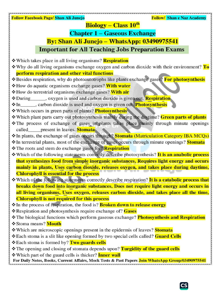 Class 10 - Chapter-wise Complete One Liner Notes + Quiz MCQs for ...