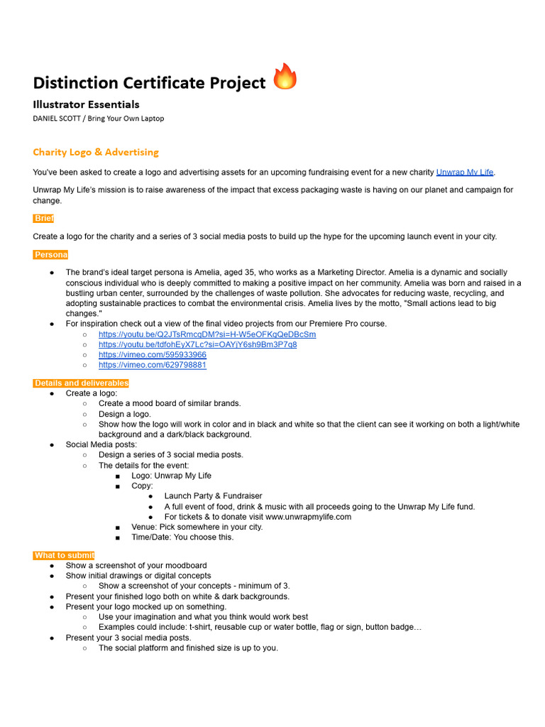 Distinction Certificate Project - Illustrator Essentials | PDF