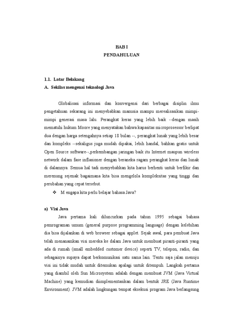 Makalah Bahasa Pemrograman Java | PDF