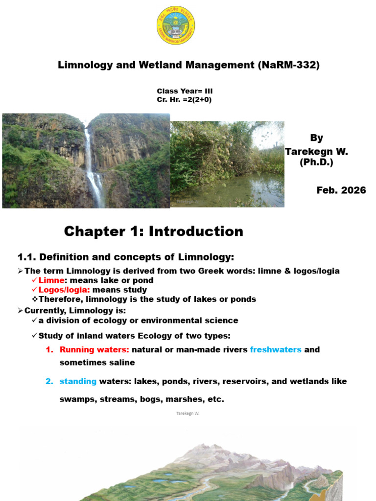 2026 Limnology and Wetland Management (NaRM-332) | PDF | Alkalinity ...