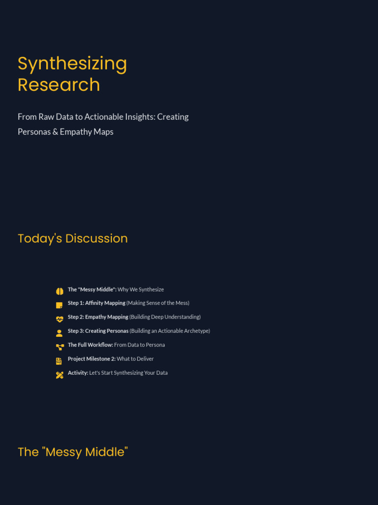 Lesson 8 - Synthesizing Research - Personas and Empathy Maps | PDF ...
