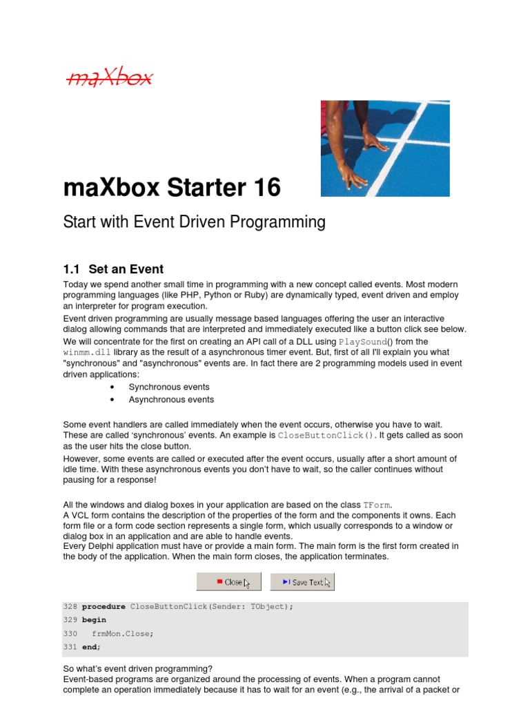 Maxbox Starter 16: Start With Event Driven Programming | PDF | Thread (Computing) | Process ...
