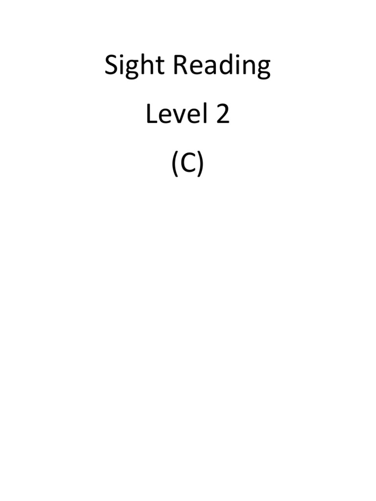 Level 2 Sight Reading Exercises | PDF | Text | Cognition