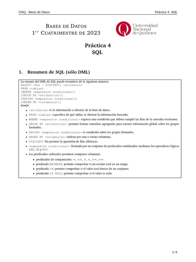 Practica SQL | PDF