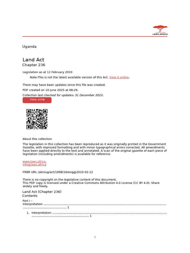 Land ACt | PDF | Leasehold Estate | Lease