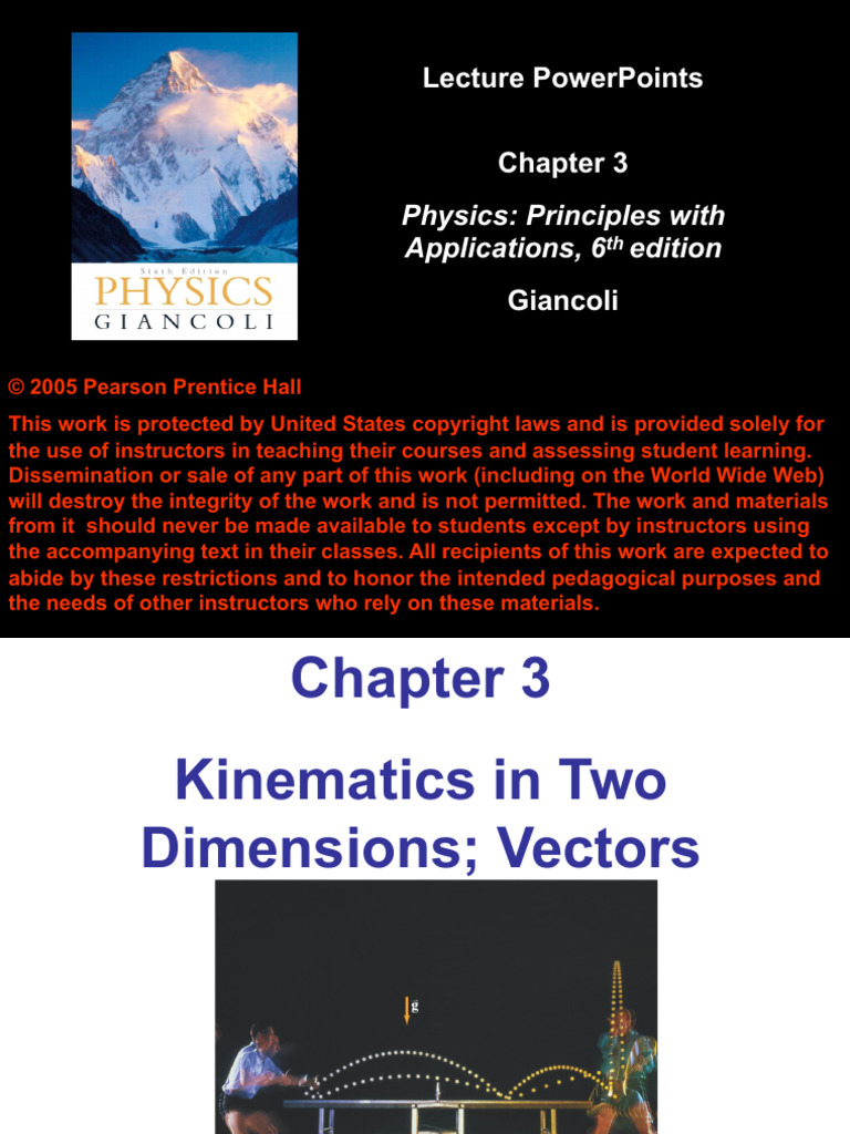 3 Vectors & Projectile Motion | PDF | Euclidean Vector | Velocity