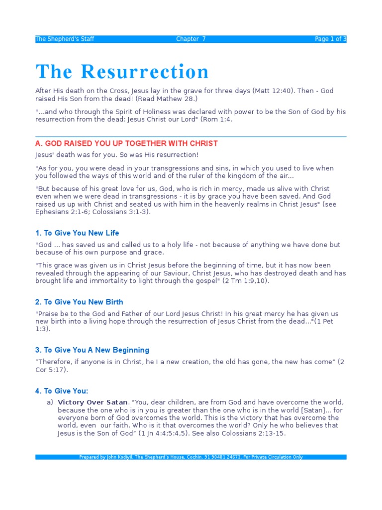 07 The Resurrection | PDF | Resurrection Of Jesus | Born Again