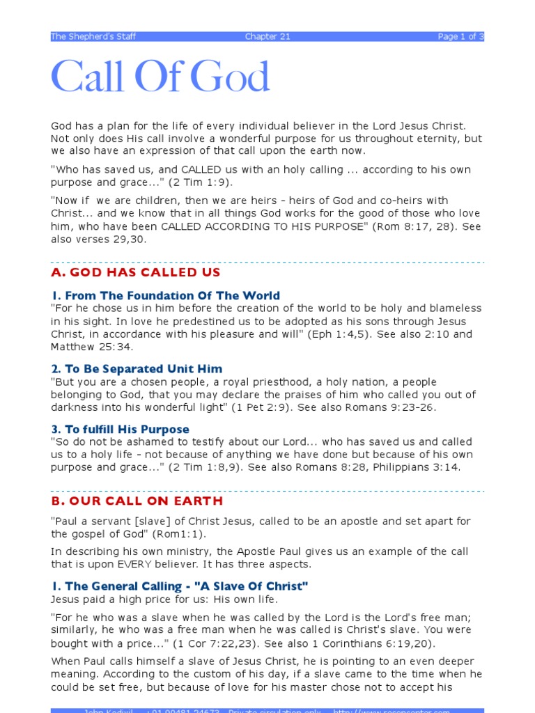 21 The Call of God | PDF | Paul The Apostle | Jesus