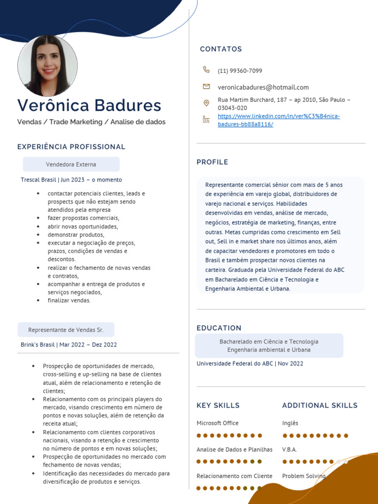 CV - Verônica Badures | PDF | Despesa | Economias
