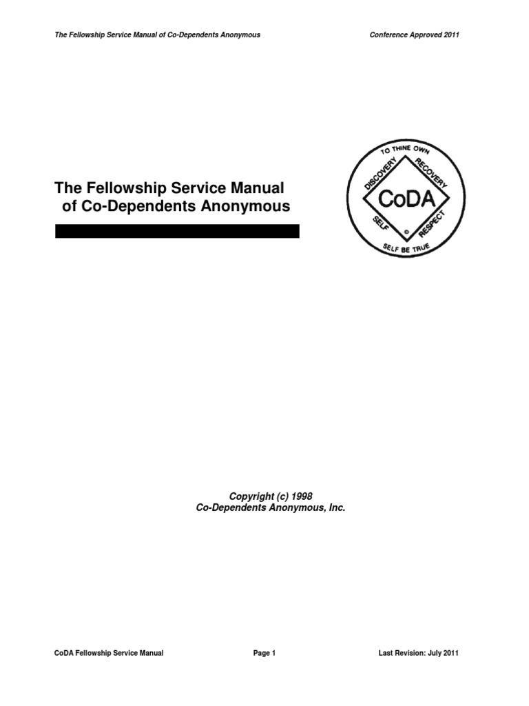 Fellowship Service Manual of CoDA 2011 | PDF | Alcoholics Anonymous ...