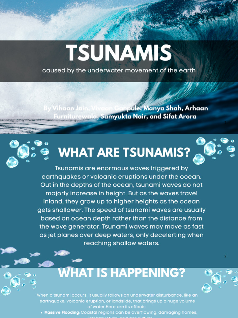 Blue and White Realistic Tsunami Natural Disaster Classroom Poster PDF ...