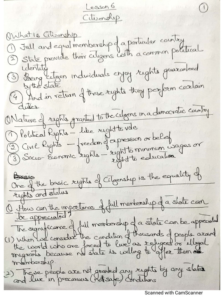 Lesson - Citizenship | PDF