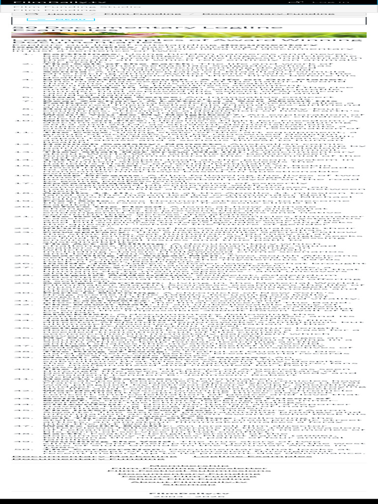 50 Documentary Logline Examples - Logline Examples of Award Winning ...