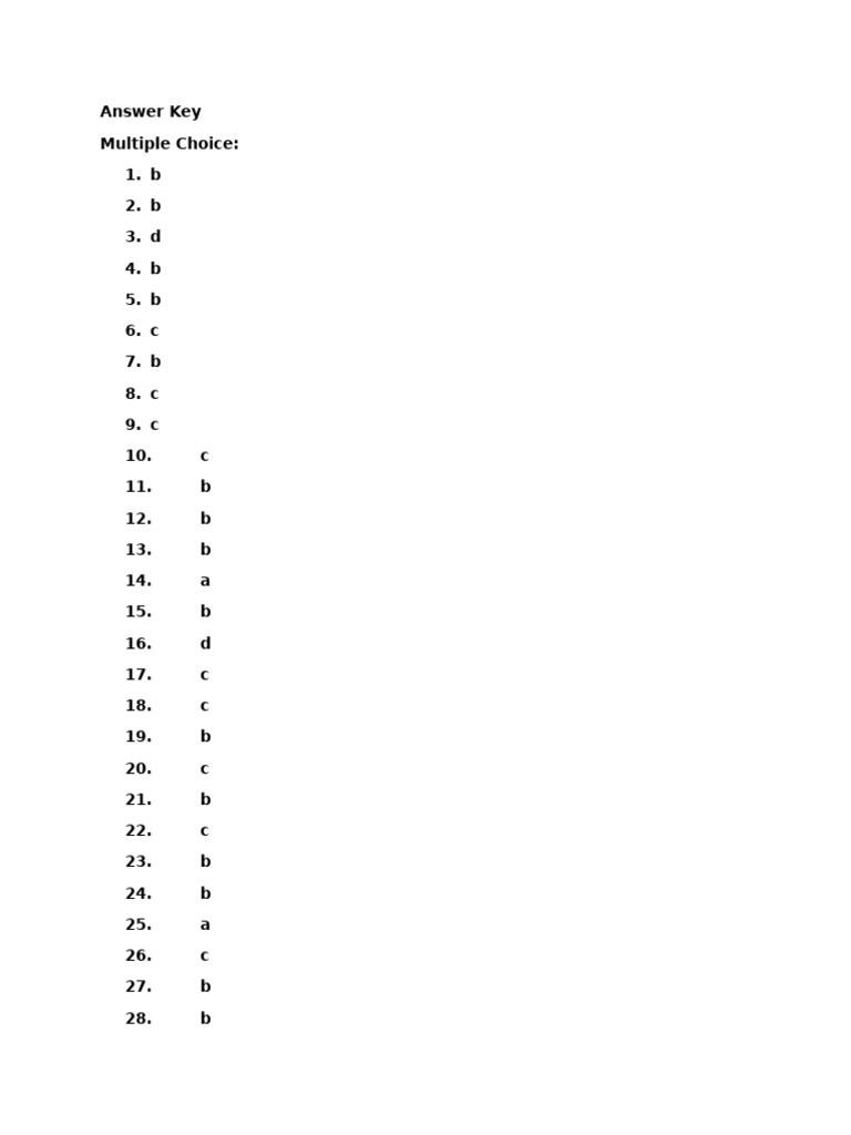Answer Key - ME - Questionnaires | PDF