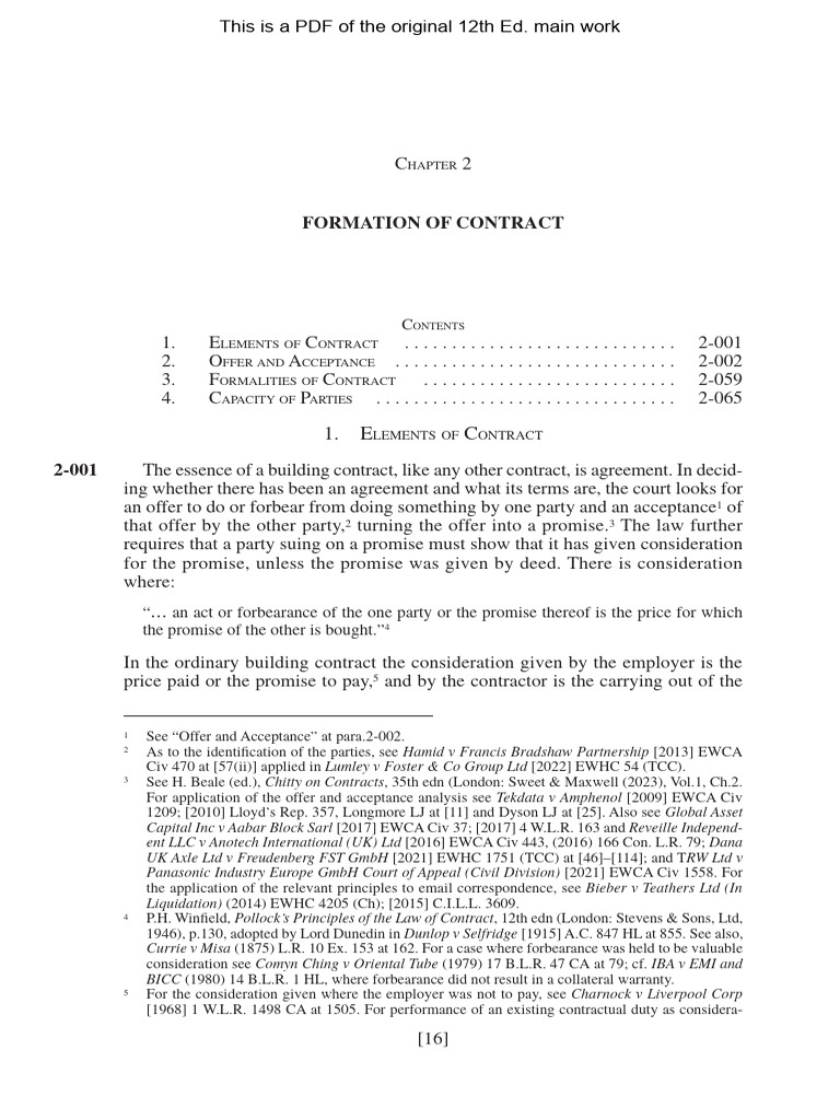 Chapter 2 - Formation of Contract | PDF | Offer And Acceptance ...