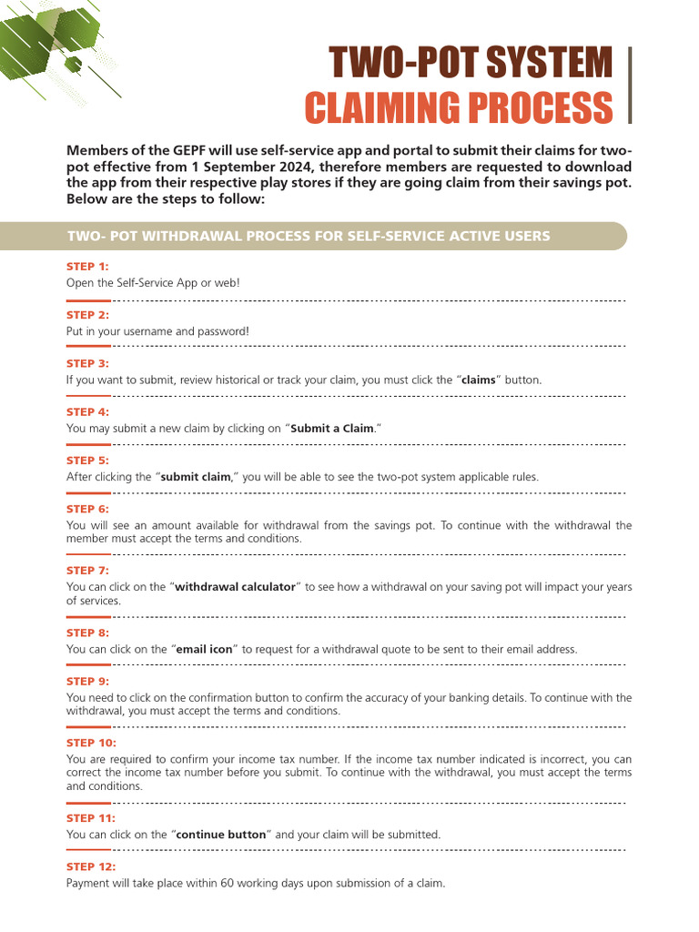Two Pot Claiming Process | PDF | Mobile App | Password