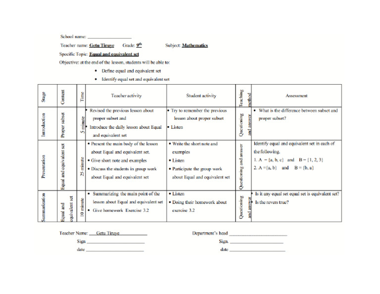 Daily Lesson Plan Template | PDF