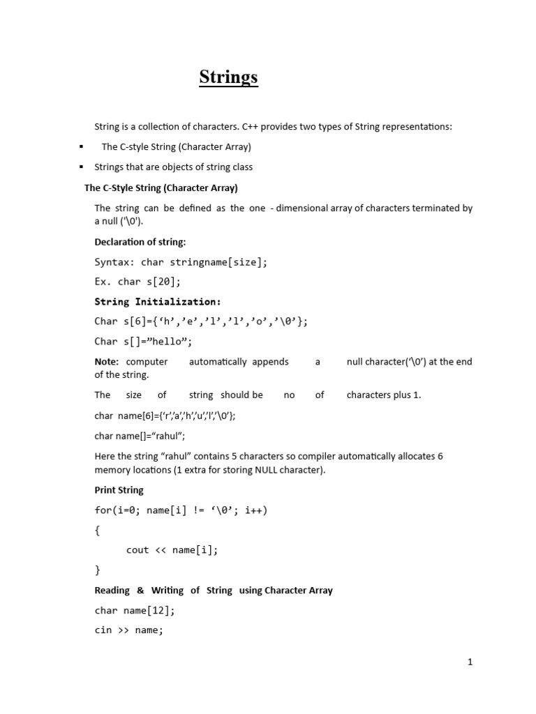 Unit 5 Notes | PDF | String (Computer Science) | Computer Data