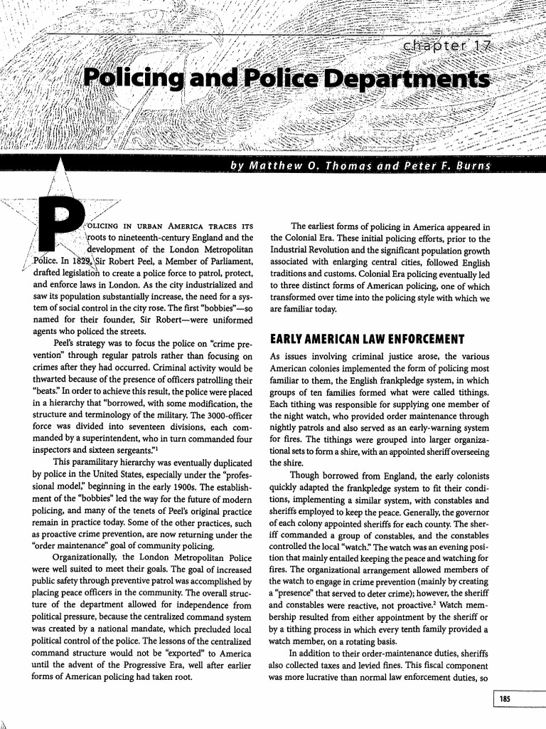 Thomas and Barns, Policing and Police Departments | PDF