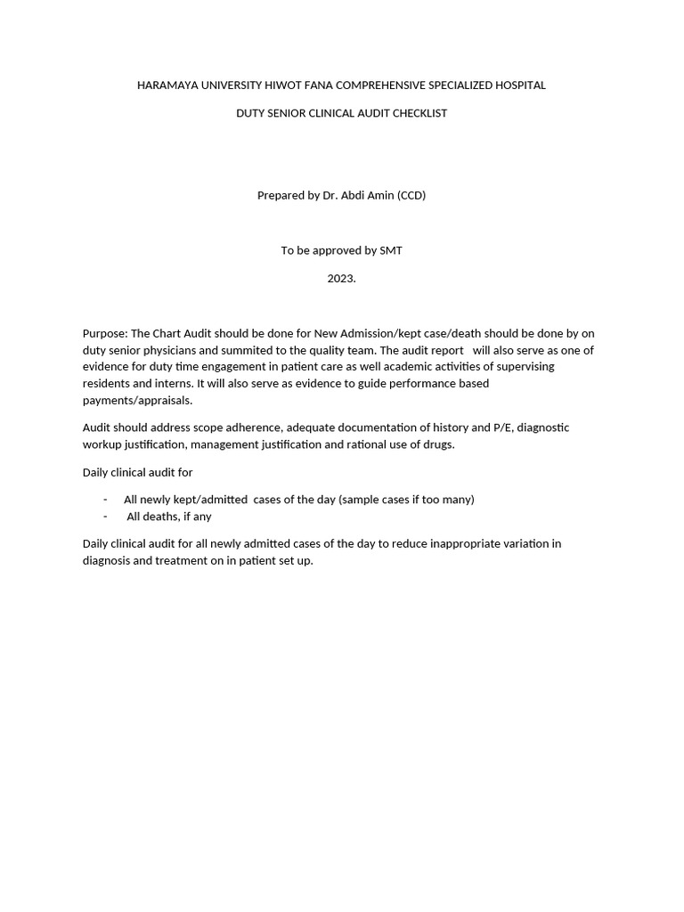 Senior Chart Audit | PDF