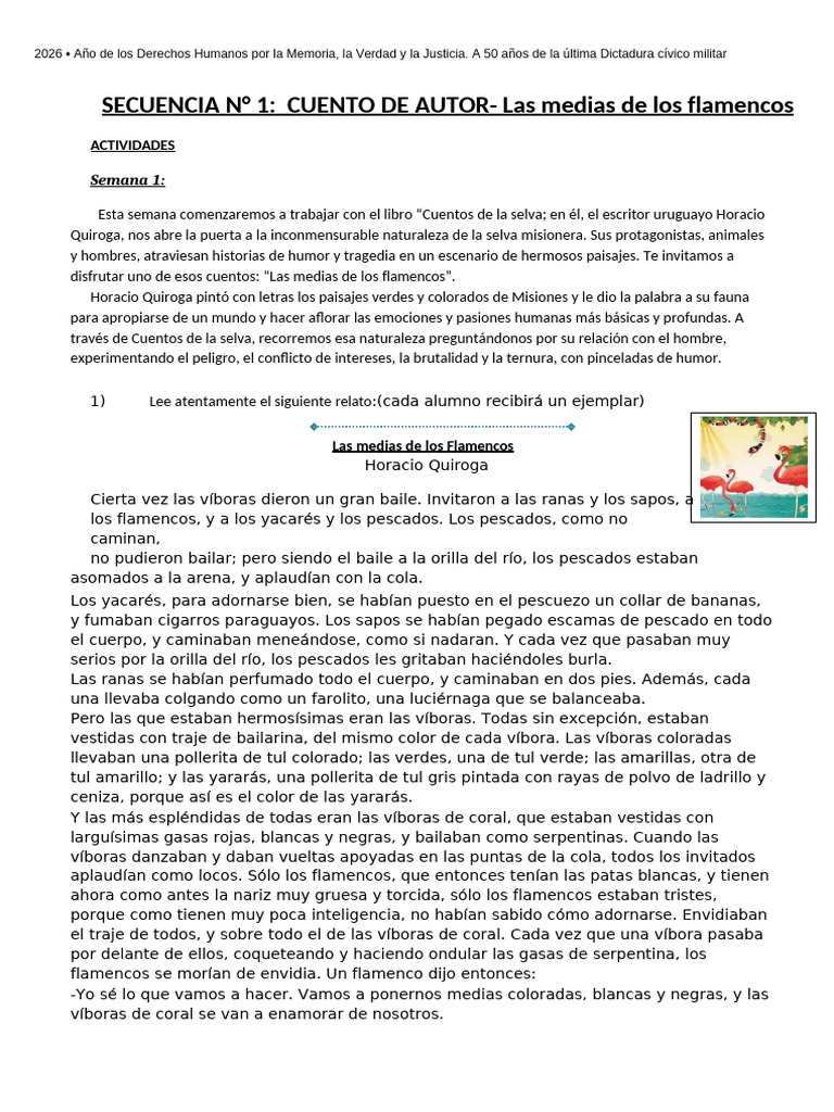 Secuencia Las Medias de Los Flamencos 5to 2026 | PDF