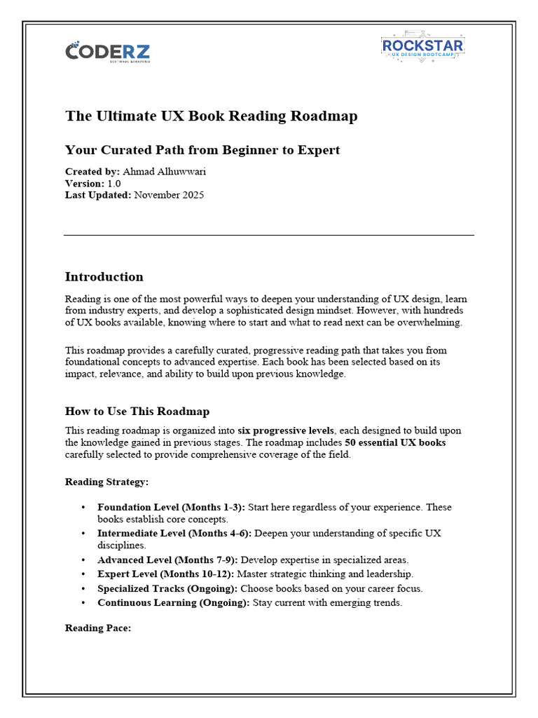 UX Book Reading Roadmap | PDF | Usability | Perception
