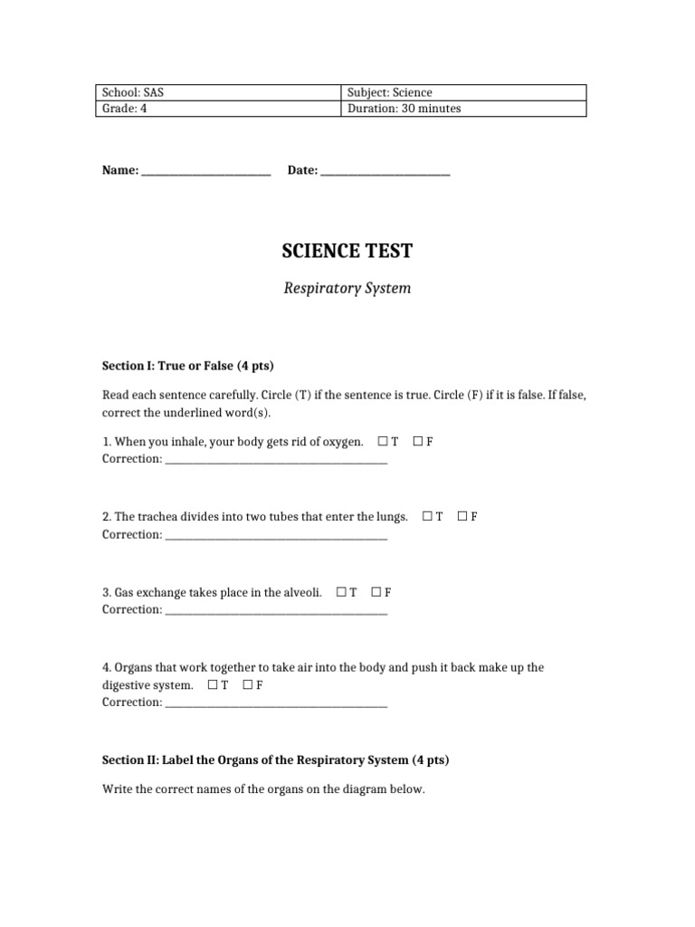 Grade 4 Science Exam Improved | PDF