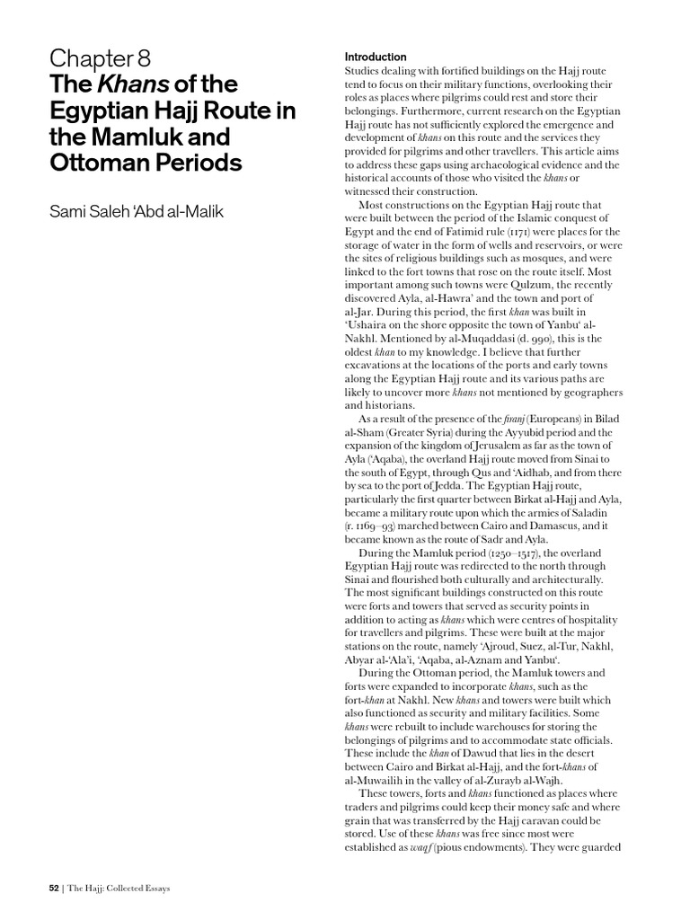 The Khans of the Egyptian Hajj Route In | PDF | Hajj | Cairo