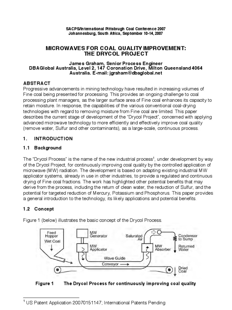 Microwaves For Coal Quality Improvement: The Drycol Project | PDF ...