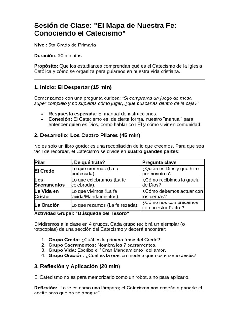 Catecismo 5to Grado | PDF | Oración | orador del Señor