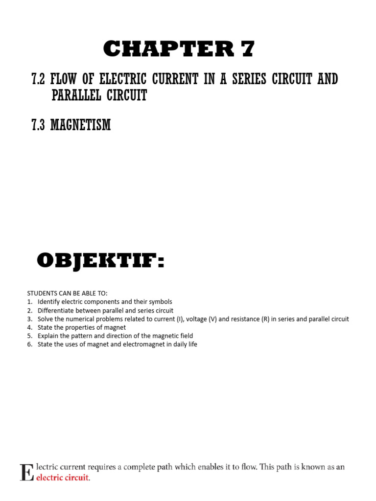 T2 7.2 SERIES AND PARALLEL CIRCUIT 7.3 MAGNETISM | PDF