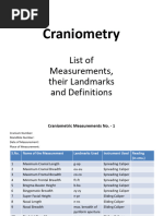 Craniometric Measurements Overview | PDF | Skull | Human Anatomy