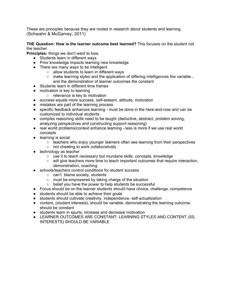 Principles of Effective Learning | PDF