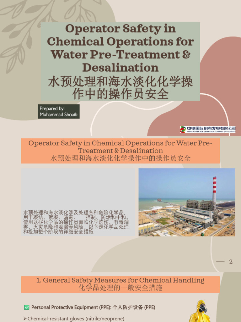 Operator Safety During Chemical Handling and Desalination | PDF ...