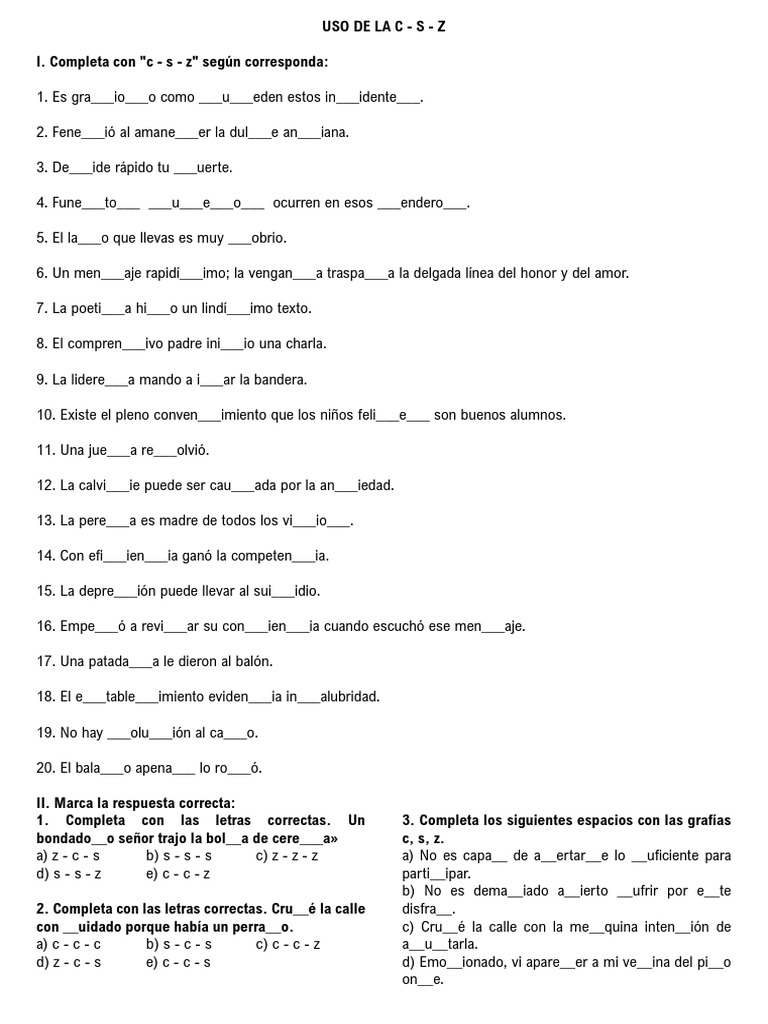 Uso de La C-S-Z 5° Prim 10 | PDF
