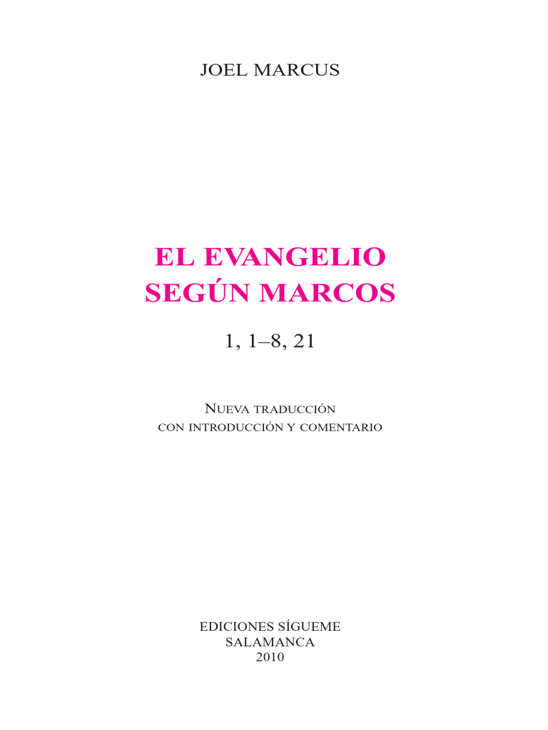 Evangelio de Marcos 1 8.PDF (SECURED) | PDF | Evangelio de Marcos | Jesús