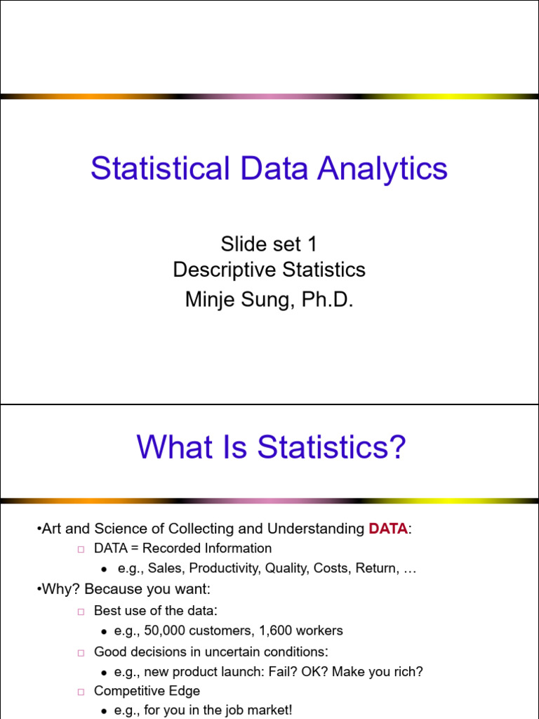 Slide Set1 | PDF | Quartile | Percentile