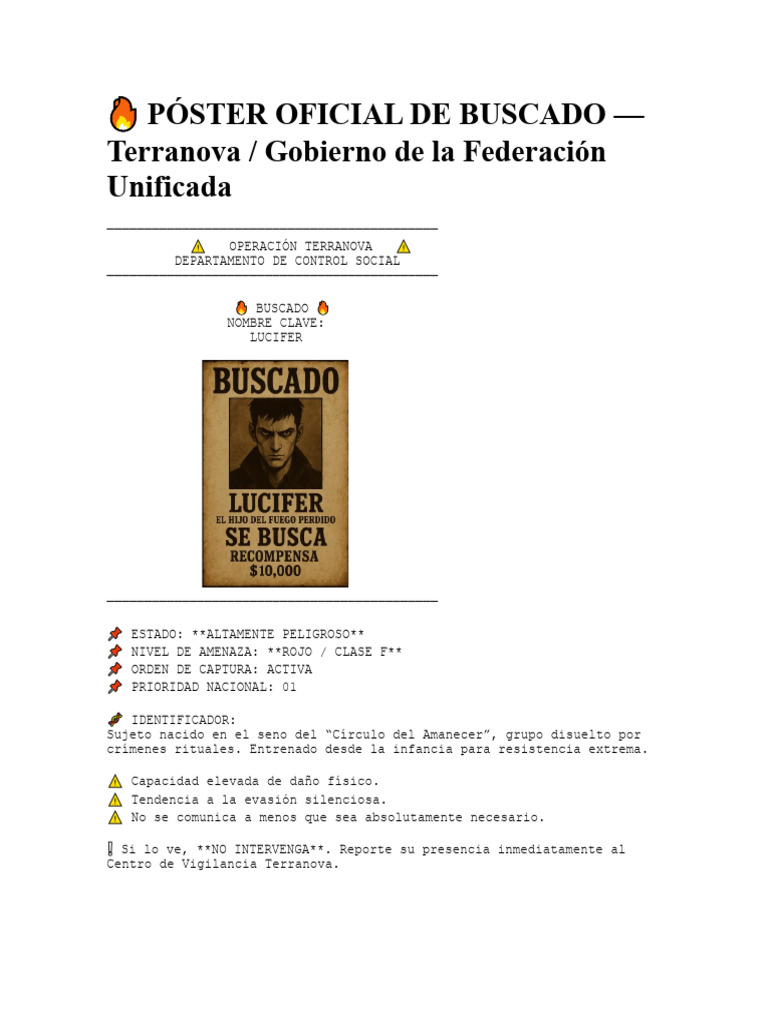 ? Póster Oficial de Buscado | PDF