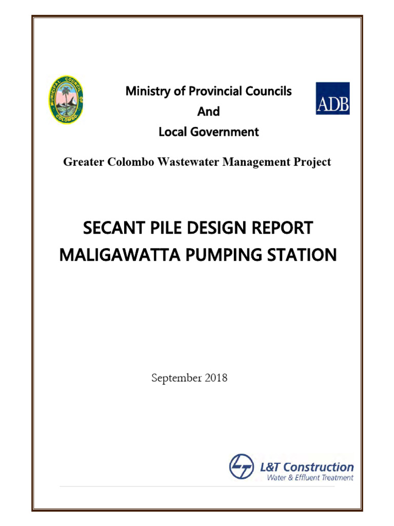 MAL Secant Pile Design Report R0 30-09-2018 opt | PDF | Buckling | Bending