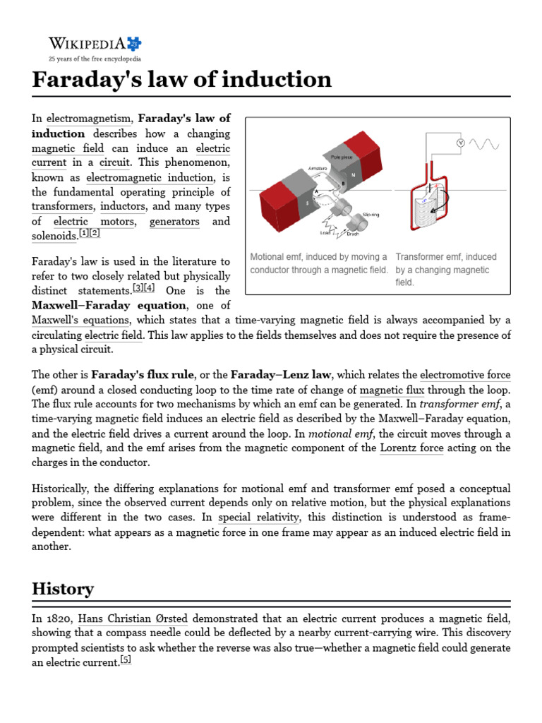 Faraday's Law of Induction | PDF | Electromagnetic Induction | Magnetic ...