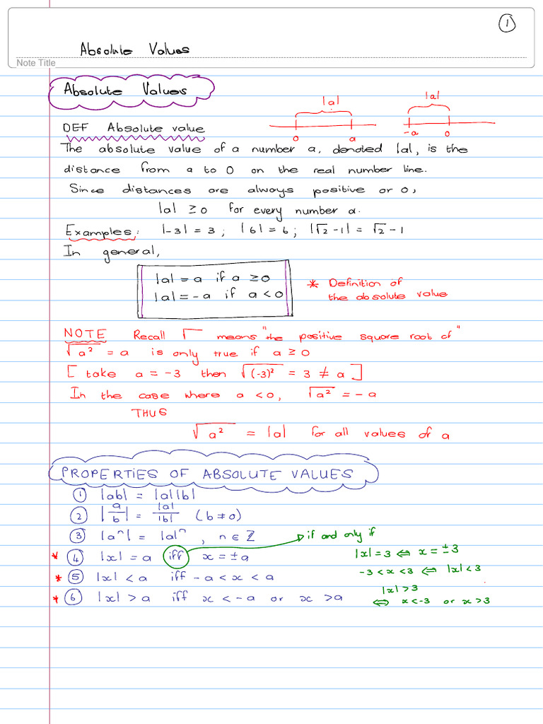 Absolute Values | PDF