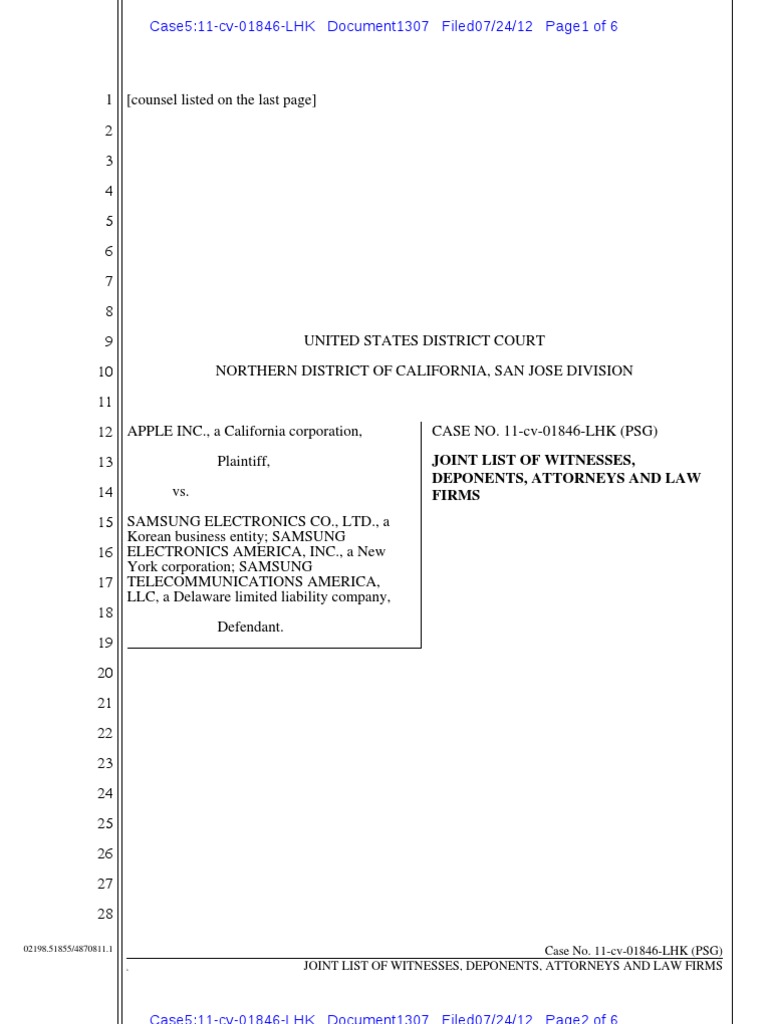 Joint Trial Witness List | PDF | Politics | Social Science