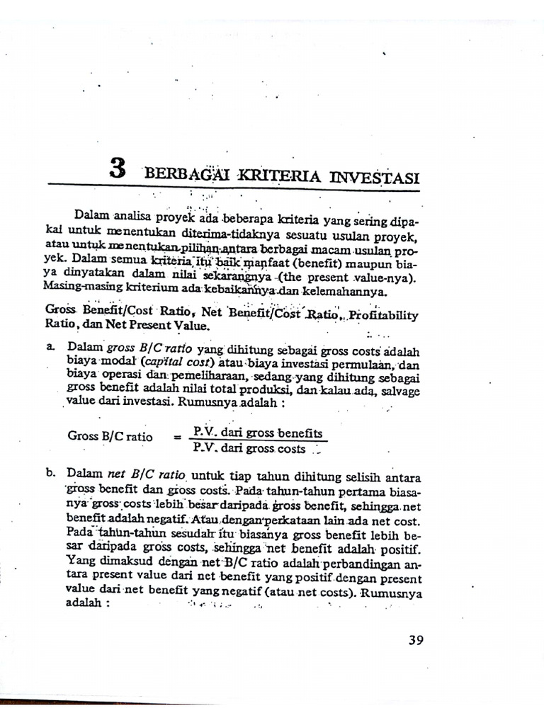 Berbagai Kriteria Investasi | PDF